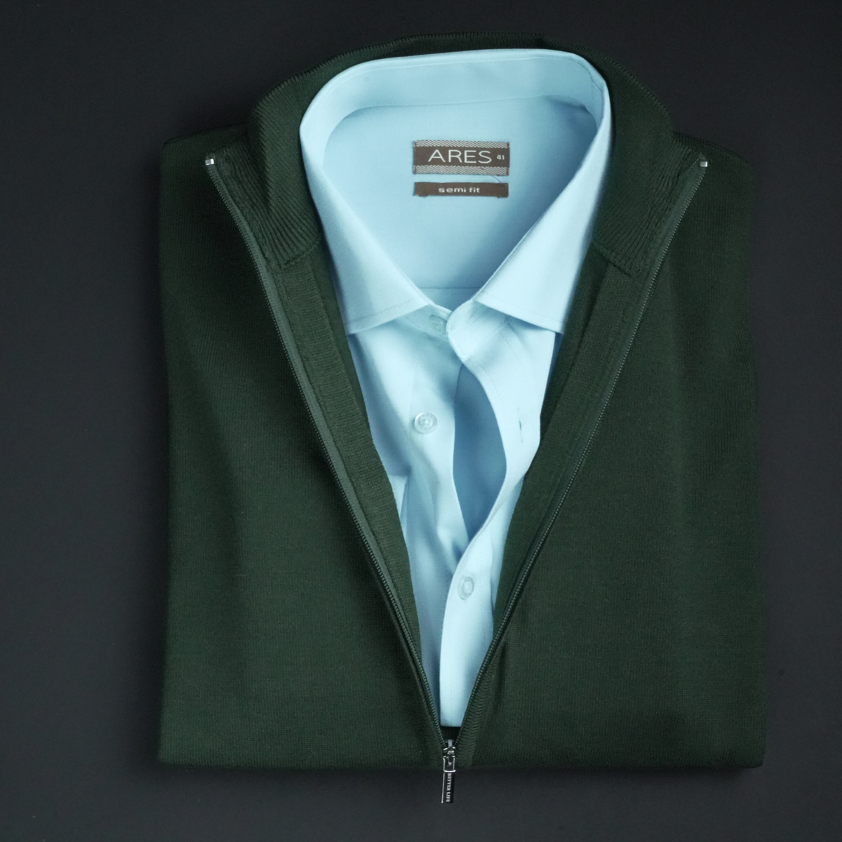 Pulover bărbătesc Premium Zip-UP - Verde crud – Zenman Bucovina